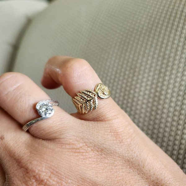 Hemlock Tree Branch Ring, Sterling Silver Ring, Branch Ring, Pine ...