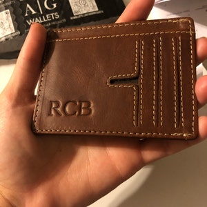 AG Wallets Personalized Mens Handmade Vintage Brown Genuine Leather ...