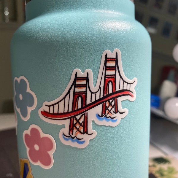Golden Gate Bridge Vinyl Sticker - Etsy