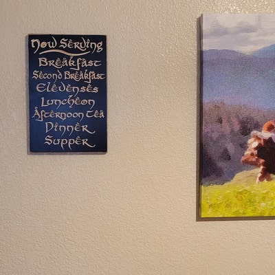 Hobbit Daily Meals Menu Second Breakfast Rustic Distressed Engraved ...