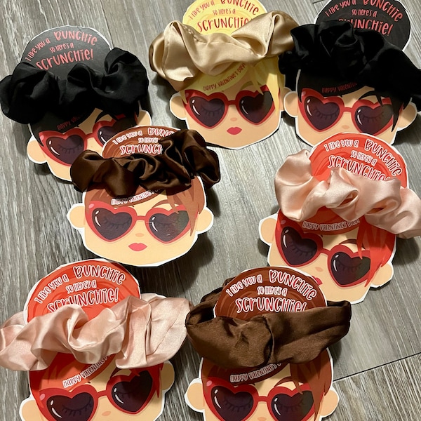 PRINTABLE I Like You a BUNCHIE, so Here's a SCRUNCHIE! Happy Valentine ...