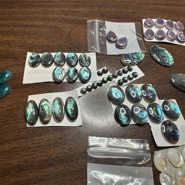 Abalone Shell Oval Cabs- 15x20 Mm Size- Pack of 2 Pcs - AAAA Quality ...