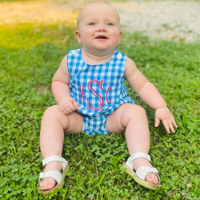 Boys Bubble, Monogrammed Bubble, Sunsuit, Monogram, Personalized ...