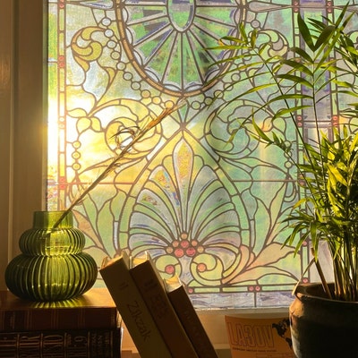 Colorful Stained Glass Window Film Mosaic Stain Glass Self - Etsy