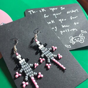 Beaded Possum Earrings - Etsy