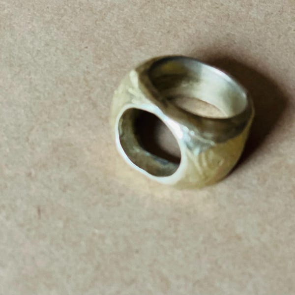 Set of 5 Stack Rings, Solid Bronze Ring, Geometric Ring, Stackable Minimal Rings, Stacking ...