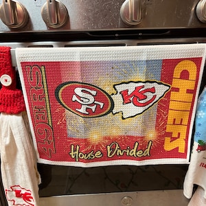 Bang, Bang Niner Gang 49ers White Waffle Weave Kitchen Bath Tea Golf ...