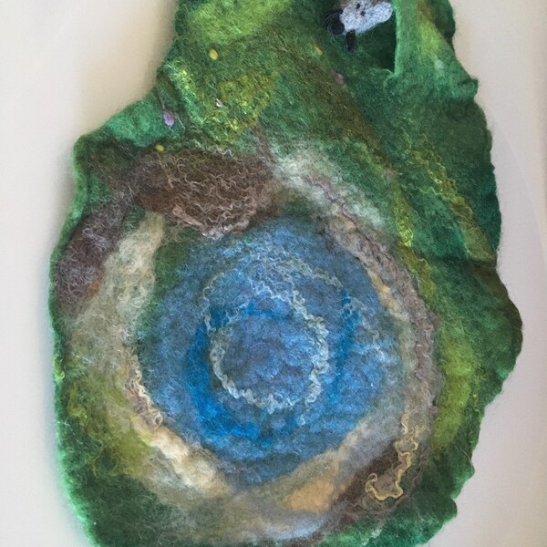 Waldorf Felt Play Mat With Pond Playmat Wet Felted Playscape Landscape ...