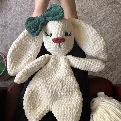 BUNNY Snuggler Plush Lovey Rabbit Security Blanket Toy - Etsy