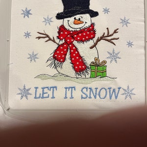 Snowman Embroidery Design, Christmas Embroidery File, 4 Sizes, Instant ...