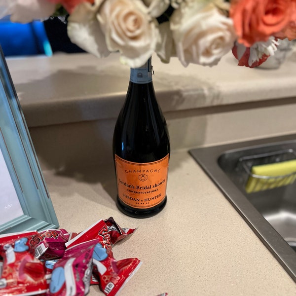 Custom Champagne Label, Champagne Bottle Labels, Mini Champagne Bottle ...