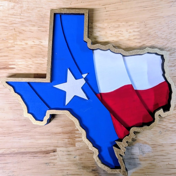 3D Texas Lone Star Flag Laser Cut File (SVG PDF DXF) - Etsy