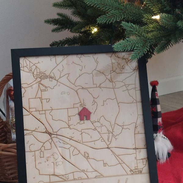 Laser Cut Wood City Map, Custom Engraved Anniversary Gift - Etsy Australia