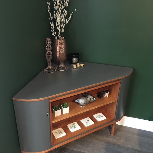 Tall and Low Curved Corner Drinks Cabinets by Nathan. - Etsy