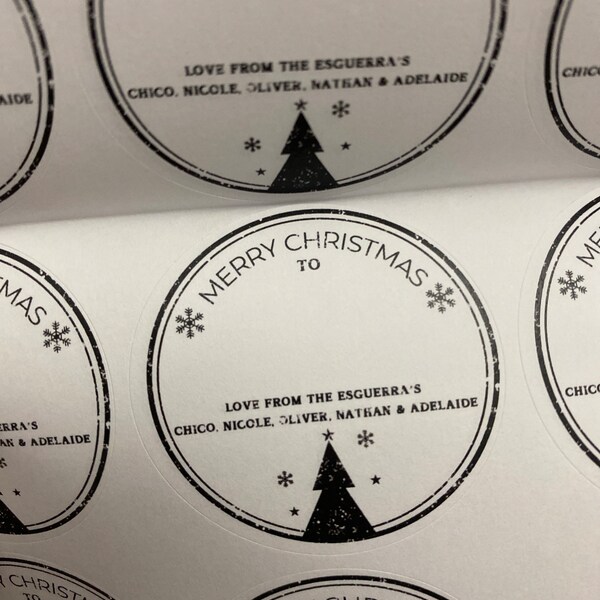 24 Personalised Christmas Stickers | Christmas Gift Labels | Custom ...