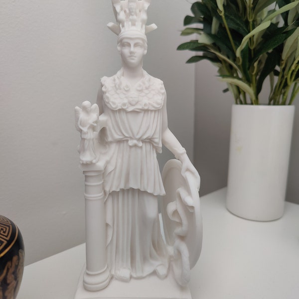 Athena Minerva Greek Roman Goddess Cast Marble Statue Sculpture 10in ...