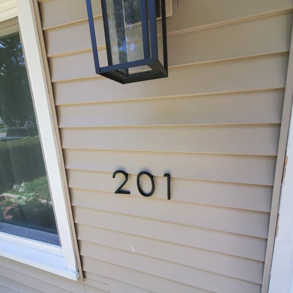 NO DRILLING REQUIRED 4.5" Vinyl Siding House Numbers and Letters Black ...