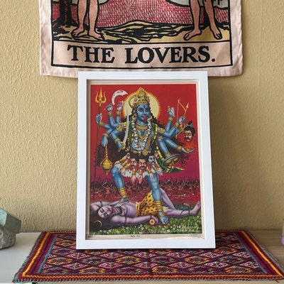 Kali Art Maha Kali ... Large Vintage Indian Devotional Print - Etsy