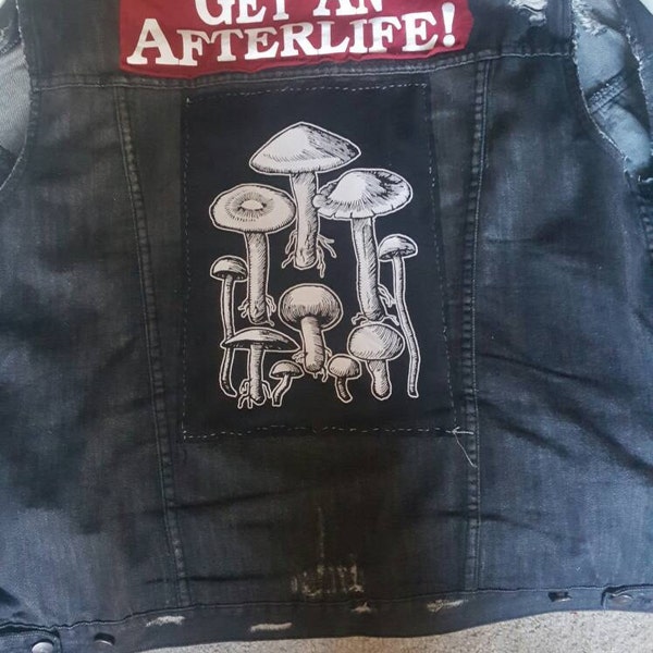 Mushrooms Back Patch - Witchy Patch, Goth Back Patch, Toadstool Patch ...