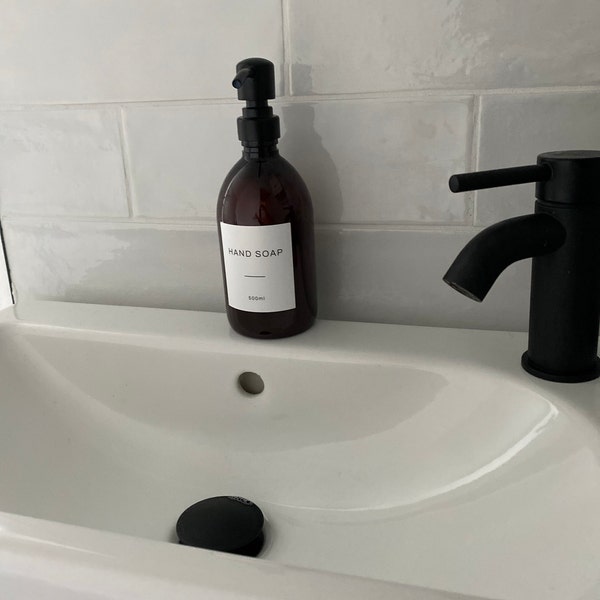 Amber Plastic Bottle - Labelled Refillable Bottle With Metal Matte ...