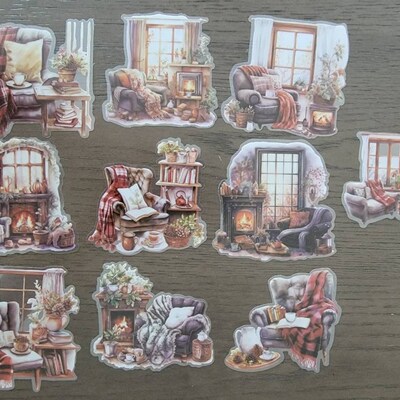10 Pcs Victorian Vintage Window and Door Stickers, Green Window and ...