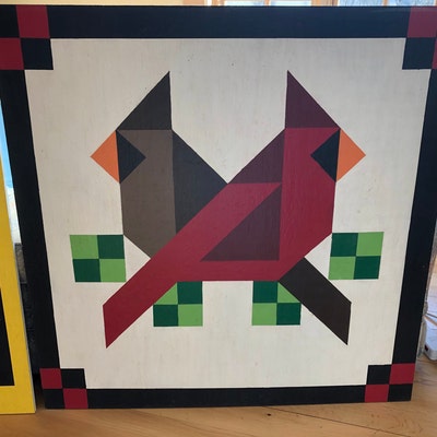 Cardinal Paper Printed Barn Quilt Pattern sizes - Etsy