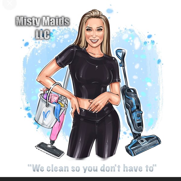 Cleaning Business Logo Design, Housekeeper Cartoon Logo, Maid Servise ...