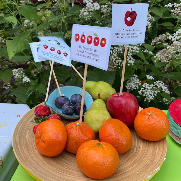 Very Hungry Caterpillar - Food Tags - Food Labels - Birthday Party ...