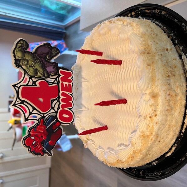 Spiderman and Hulk Cake Topper, Spiderman and Ironman, Superhero ...
