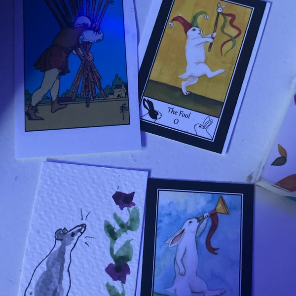 MINI Tarat Boxed Tarot Deck - Mini Rat Art Card Deck With Tuck Box ...
