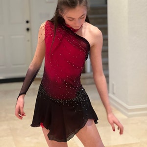 Black Silver and Gray Figure Skating Ice Dance Dress, Custom ...