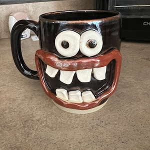 Ug Chug Face Jug. Funny Sweet Tooth Kitchen Jar. Blue. Handmade ...