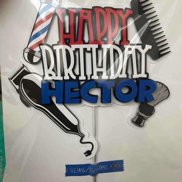 Barber Cake Topper, Barbershop Cake Topper, Barber Birthday, Barbershop ...