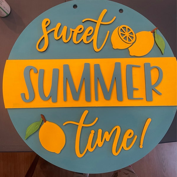 Summer Time Lemons Front Door Hanger DIY Wood Blank Sign - Etsy