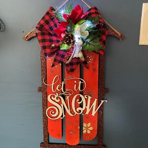 Runner Sled Holiday Layered Sign Base Hanging Vintage Style Decor ...