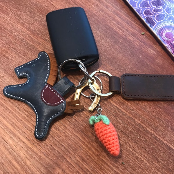 Crochet Mini Orange Keychain - Etsy