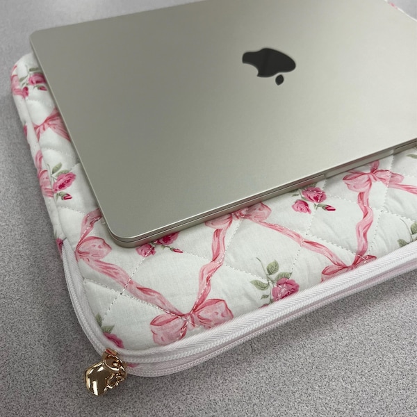 Cute Flower Handmade Laptop Bag,quilted Computer Bag, Padded-minimalist ...