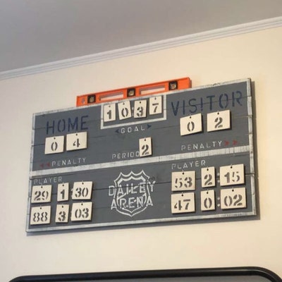 Custom Rustic Hockey Vintage Sports Scoreboard - Etsy