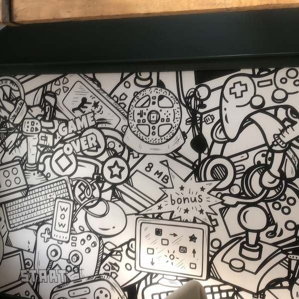 White Gaming Abstract Wallpaper - Etsy