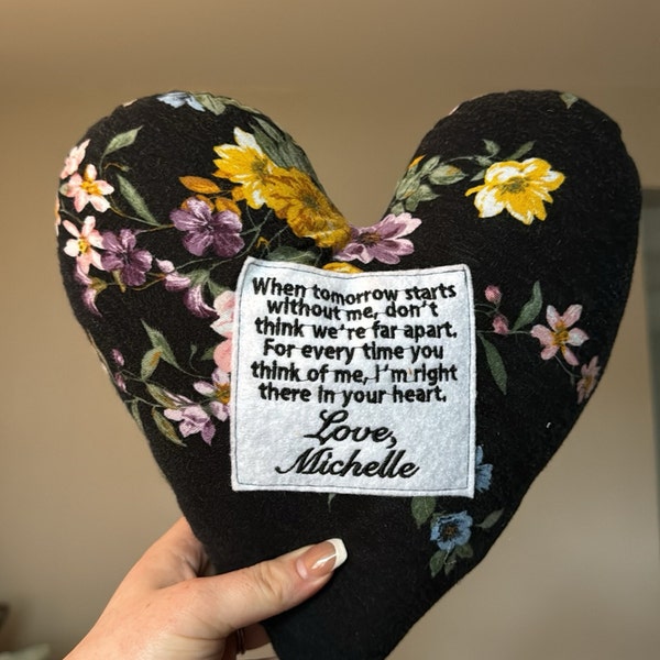 Heart MEMORY Pillow, Memory Cushion, Loss of Father, Custom Pillow ...