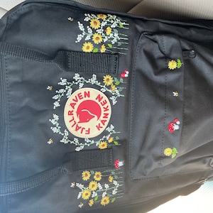 Hand Embroidery on Fjallraven Kanken Backpack With Flowers and - Etsy
