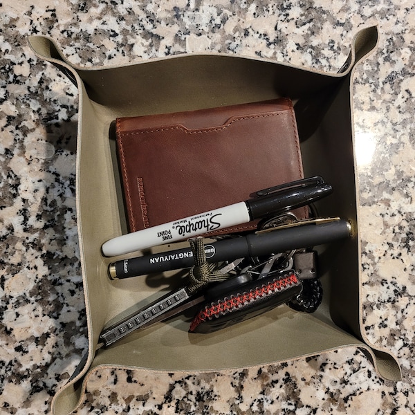 Custom Leather Valet Tray. Multiple Colors. Personalized Leather ...