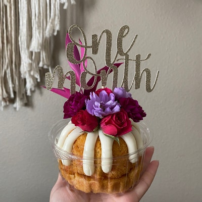 One Month Cake Smash Cake One Month Decor 1 Month Old 1 Month Cake ...