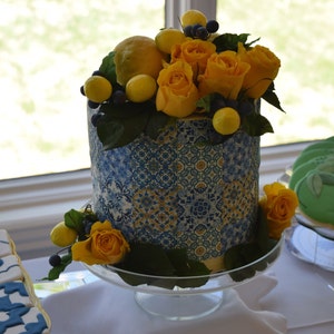 Positano Italy Tile Pattern Edible Image Sheet Cake Topper or - Etsy