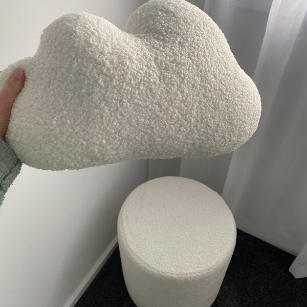 Green and White Daisy Flower Shaped Cushion Made With a Textured Boucle ...