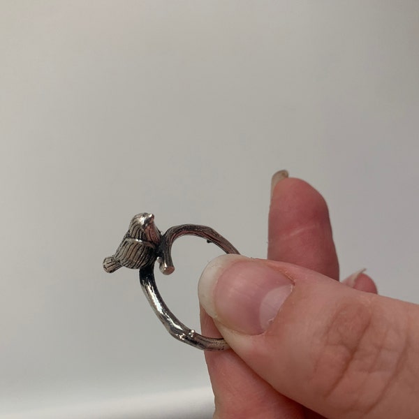 Handmade Splint Ring Silver, German Silver Heart Splint Ring, Finger ...