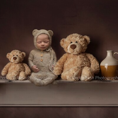 Teddy Bear Newborn Digital Prop, Digital Backdrops and Props. Newborn ...