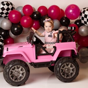 Personalized Pink/white Racer Girl Dress Baby Girl CAR Dresstoddler ...