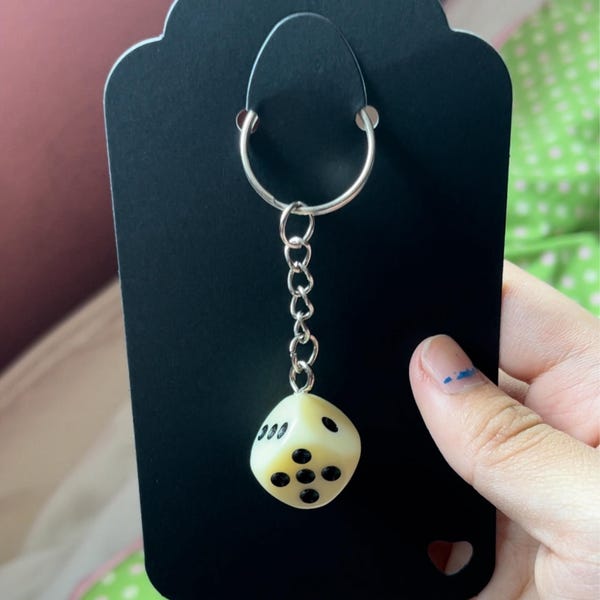 Handmade Dice Keychain, Single D6 Die Keyring, Casino, Gambling, Gaming ...