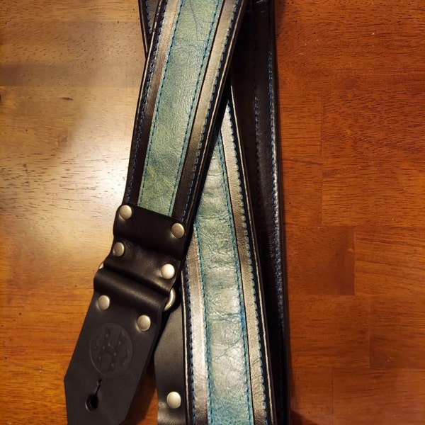 Leather Inlay Series 3 Red/black Leather Guitar Strap - Etsy